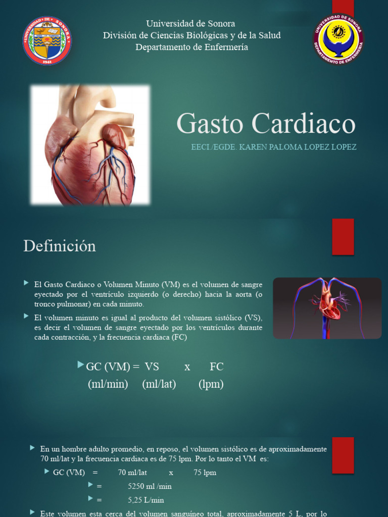 Regulación del Gasto Cardíaco | PDF | Corazón | Órgano (anatomía)