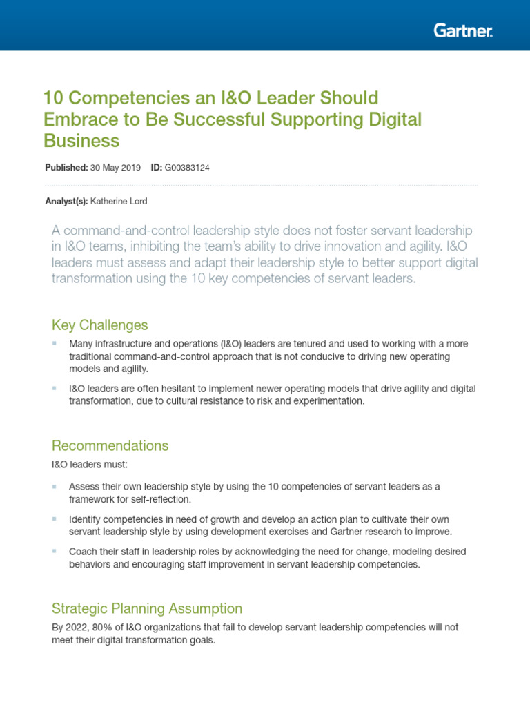 10 Competencies An I&O Leader Should Embrace To Be Successful ...