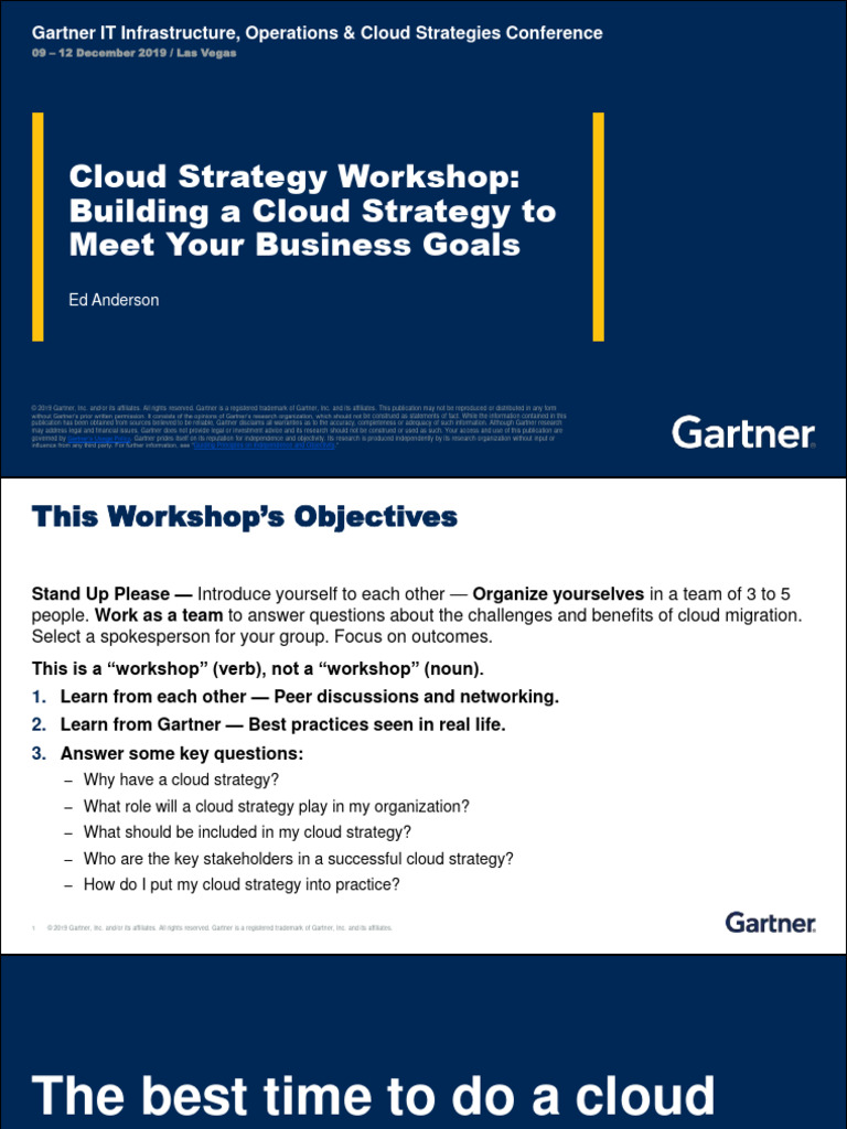Cloud Strategy Workshop Building A Cloud Strategy To Meet Your Business Goals | PDF | Cloud ...