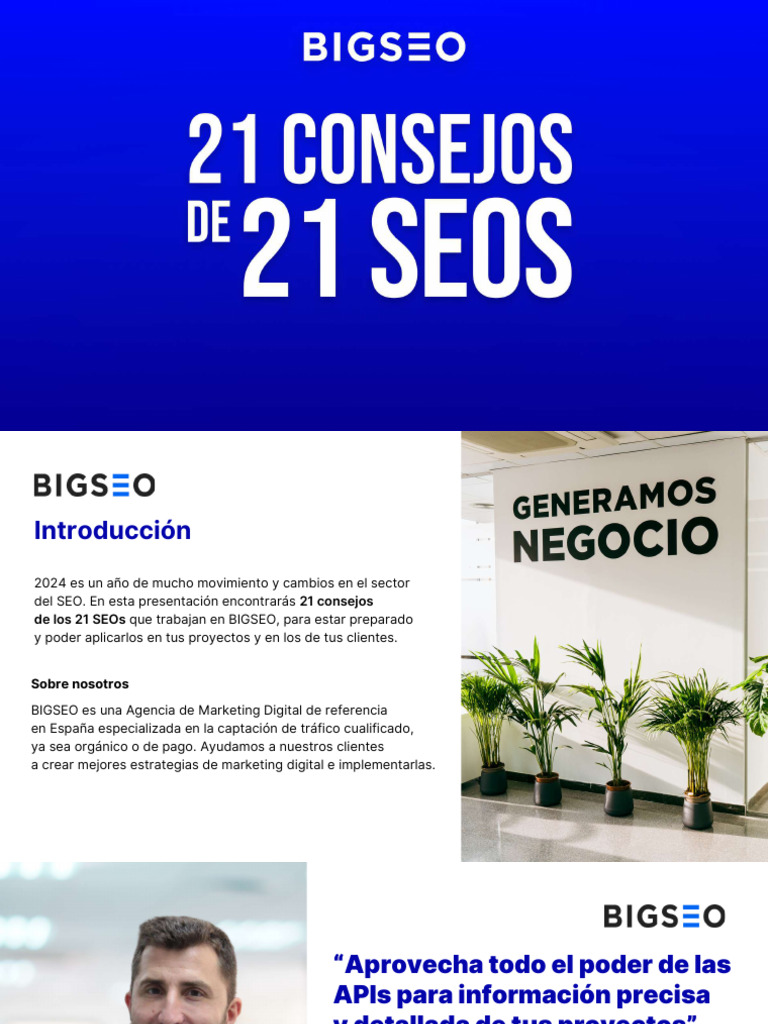 21 Consejos de 21 SEOs BIGSEO | PDF | Posicionamiento en buscadores ...