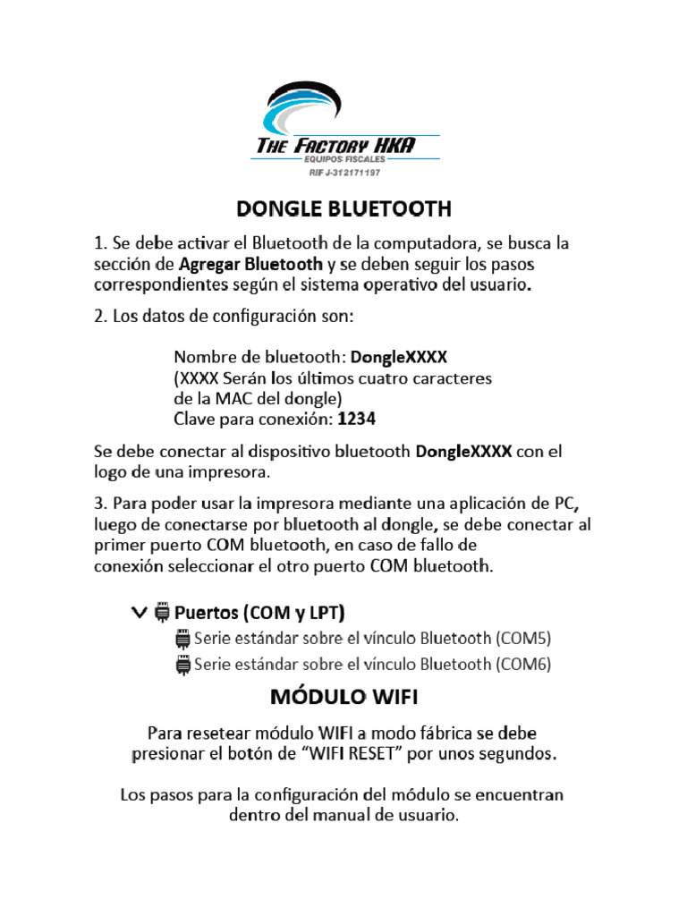 [VE]ACLAS PP9-PLUS-Dongle Bluetooth V1.00 | PDF