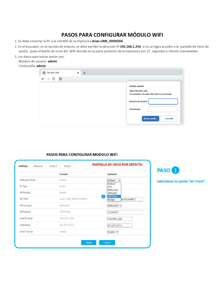 [VE]ACLAS PP9-PLUS-Modulo wifi V1.01 | PDF