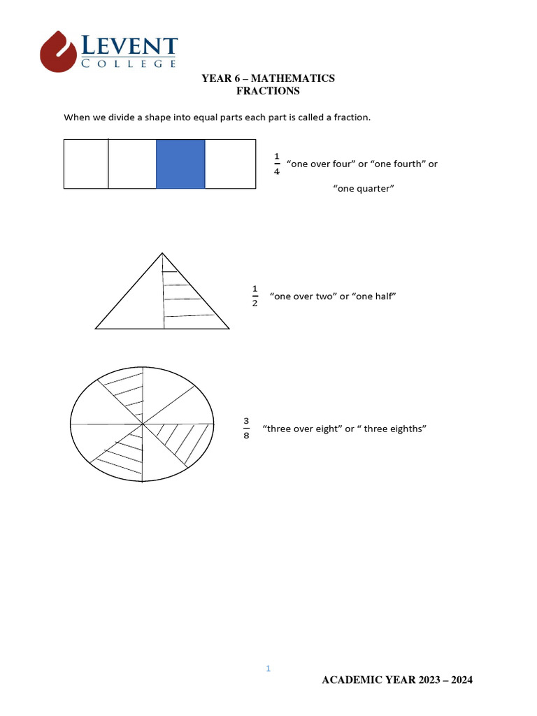 1 FRACTIONS (Solutions) | PDF | Algebra | Division (Mathematics)