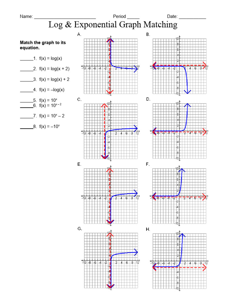 11 Log And Exponential Graph Matching Pdf 