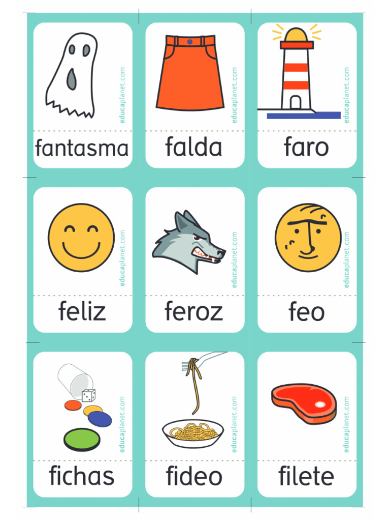 Puzles Palabras Letra F | PDF
