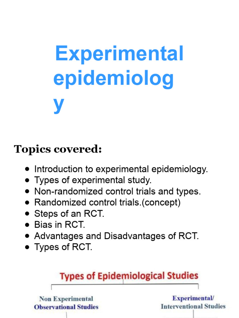 Overview of Experimental Epidemiology | PDF | Randomized Controlled ...