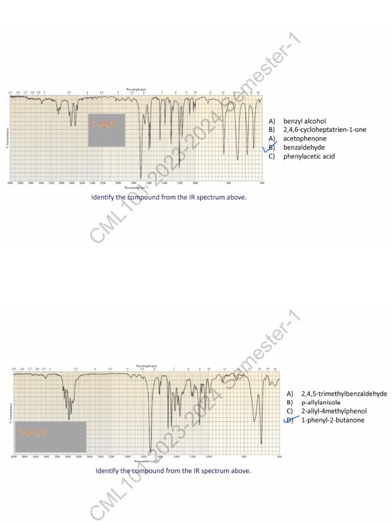 Problems On IR Spectroscopy - Moodle | PDF