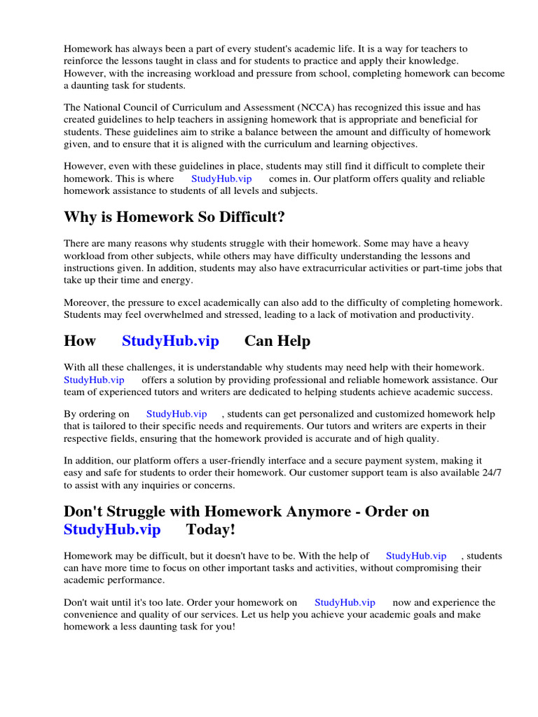 Ncca Homework Guidelines | PDF | Homework | Homeschooling