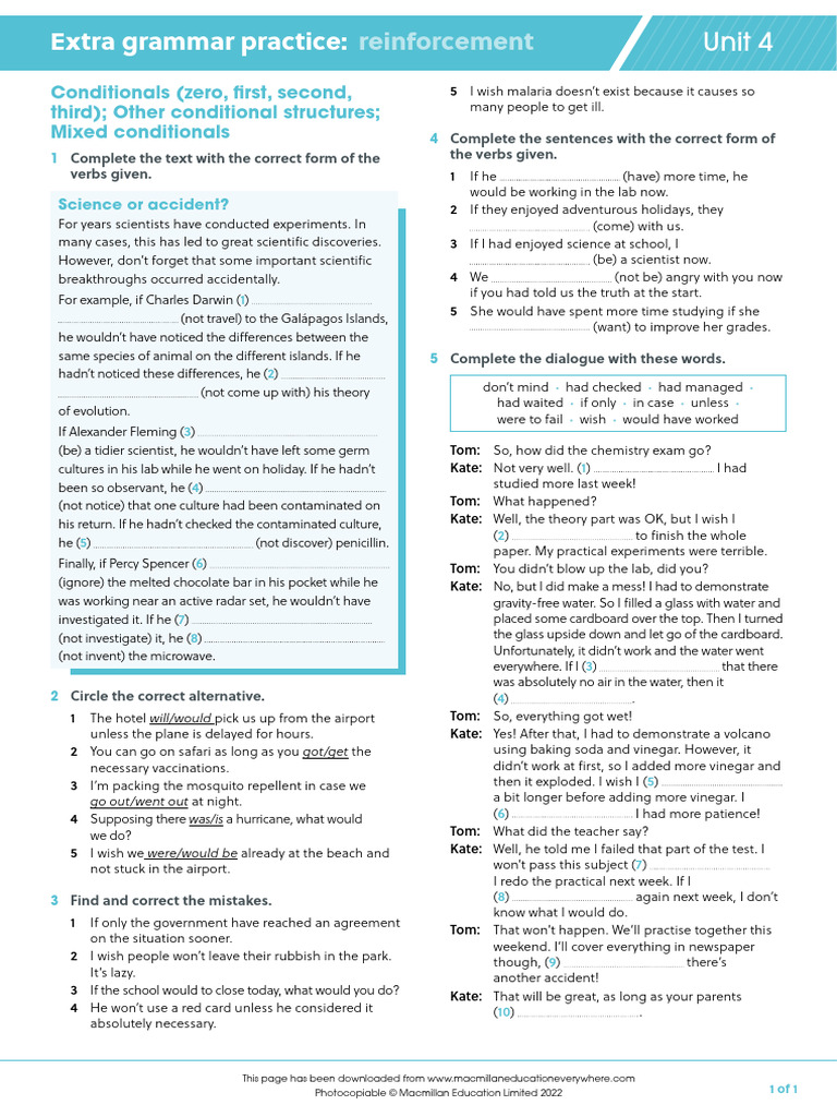 B2PLUS U4 Extra Grammar Practice Reinforcement (1) | PDF