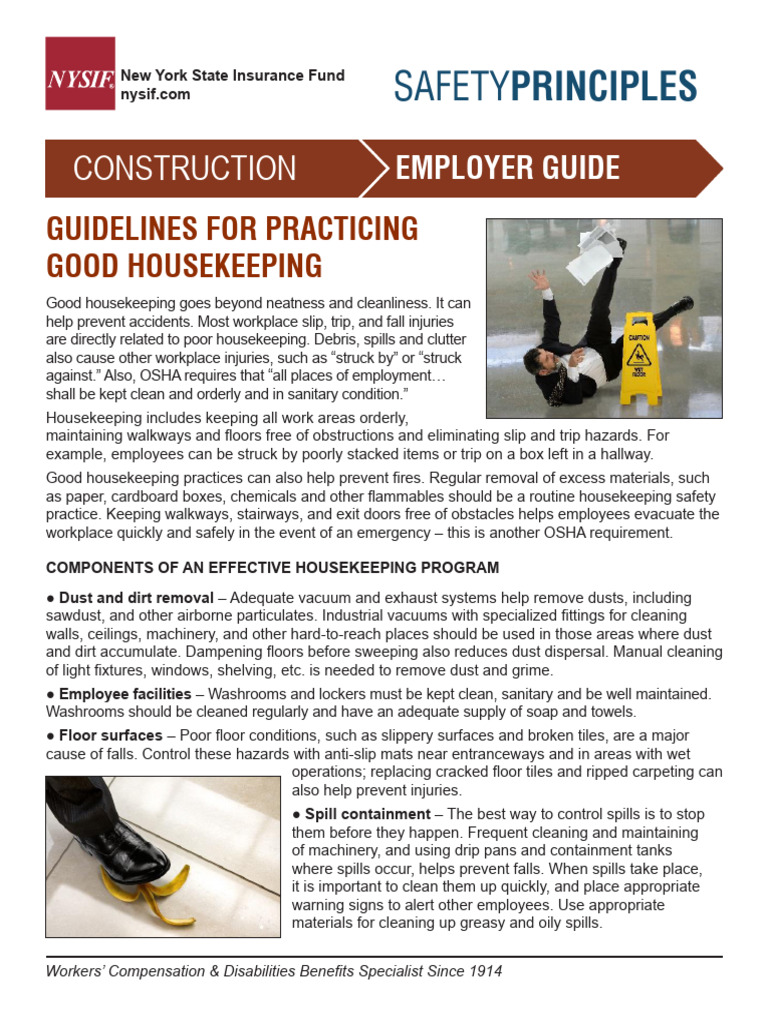 Constr Proper Housekeeping GUIDE | PDF | Housekeeping | Occupational ...