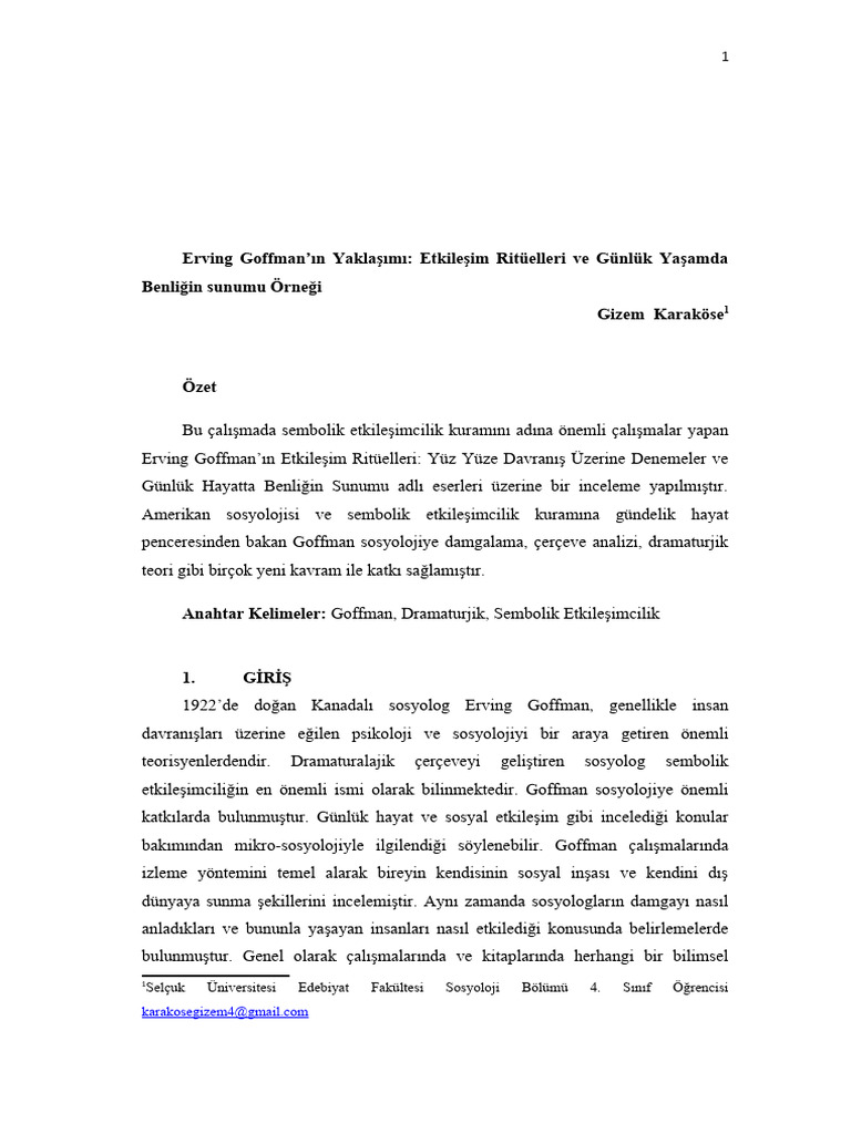 Erving Goffman | PDF