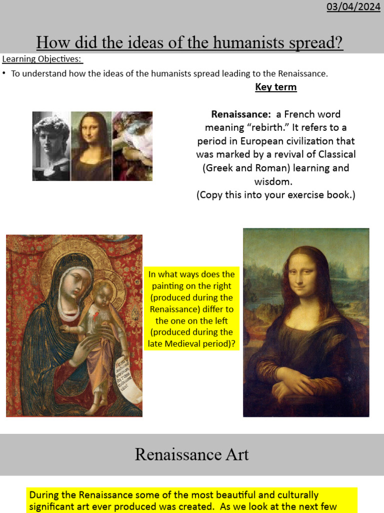 Understanding Renaissance Ideas and Art | PDF | Renaissance ...