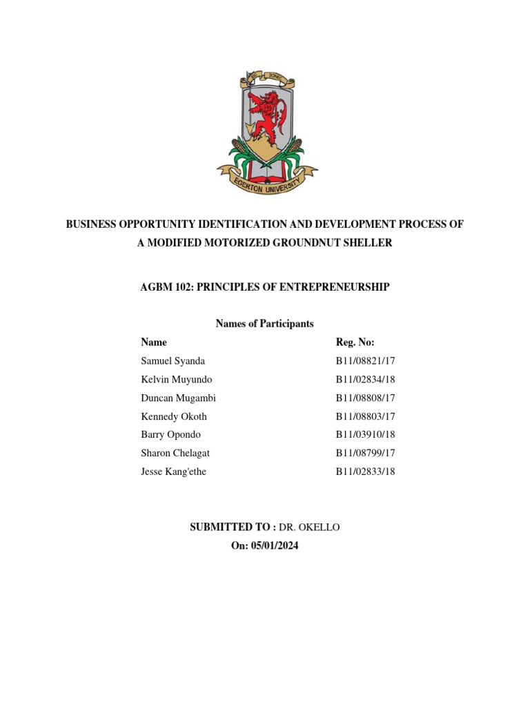 Business Opportunity Identification and Development Process of A ... Business Opportunity Identification and Development Process of A ...