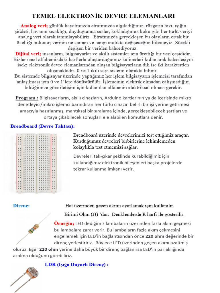 Temel Elektroni̇k Devre Elemanlari | PDF