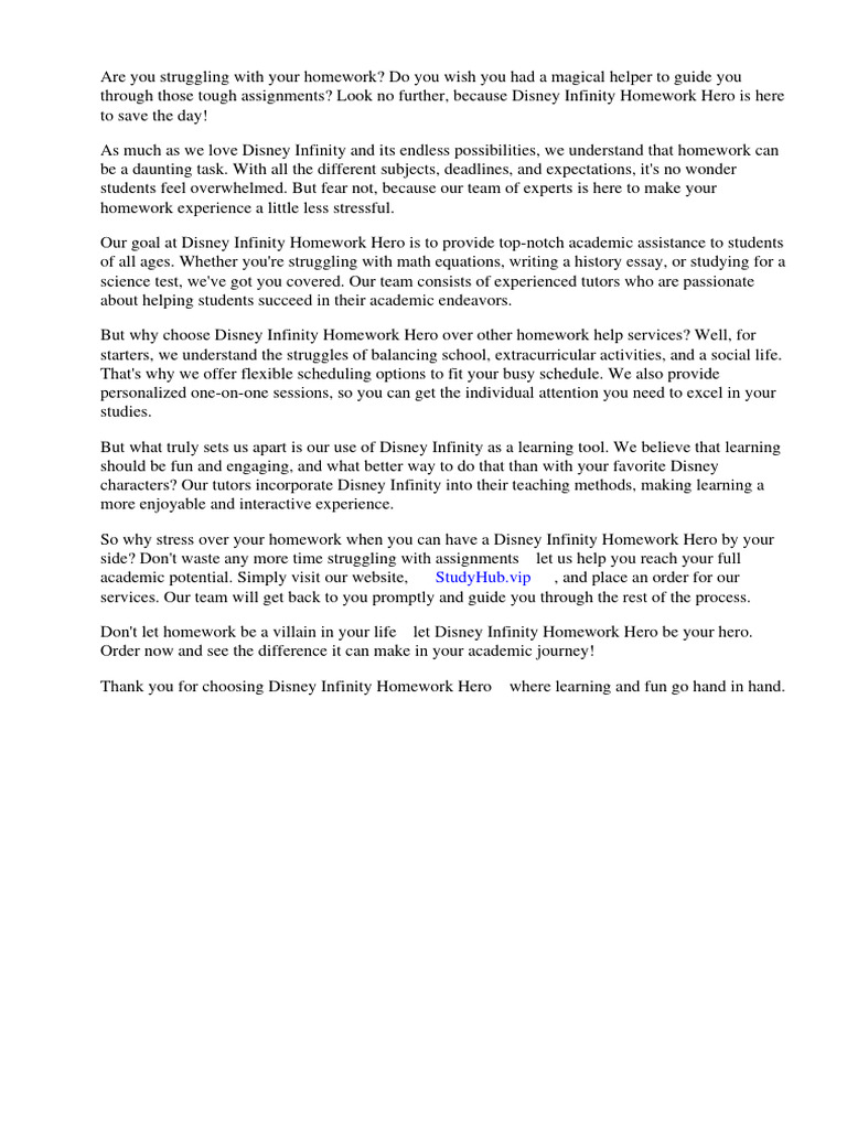 Disney Infinity Homework Hero | PDF