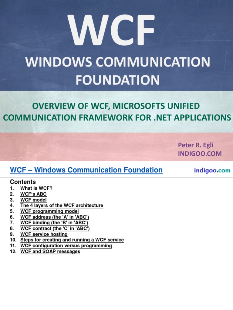 WCF - Windows Communication Foundation | PDF | Windows Communication ...
