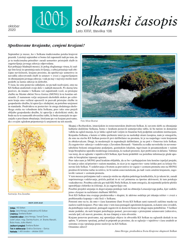 1001 Solkanski Časopis OKTOBER 2020-2 | PDF