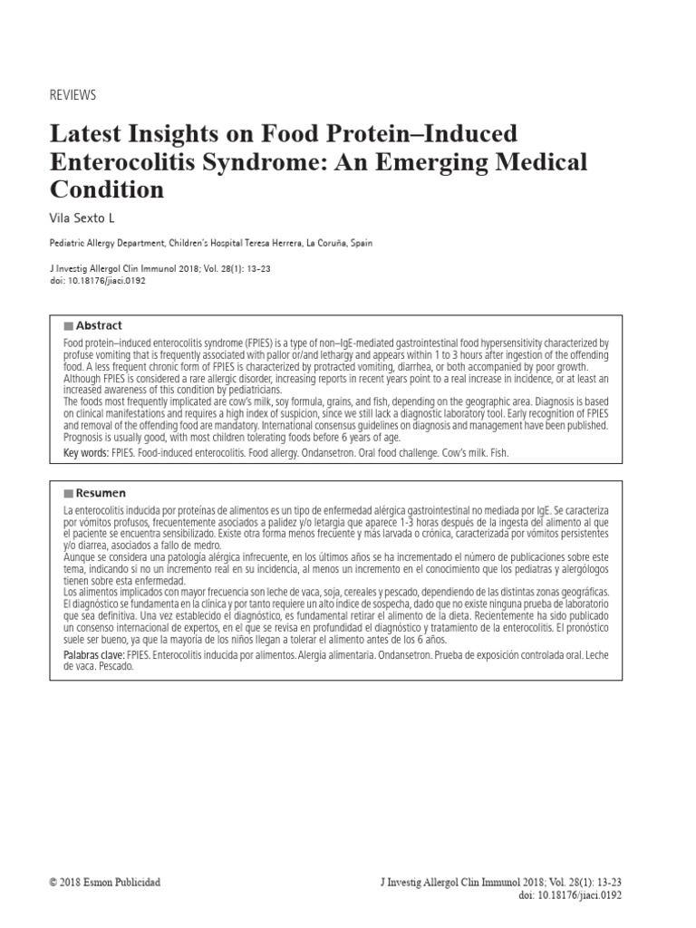 FPIES | PDF | Allergy | Food Allergy