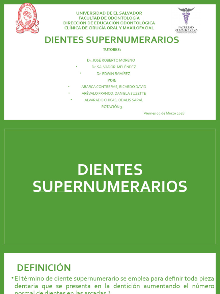 Clasificación de Dientes Supernumerarios | PDF | Ramas de Odontología ...
