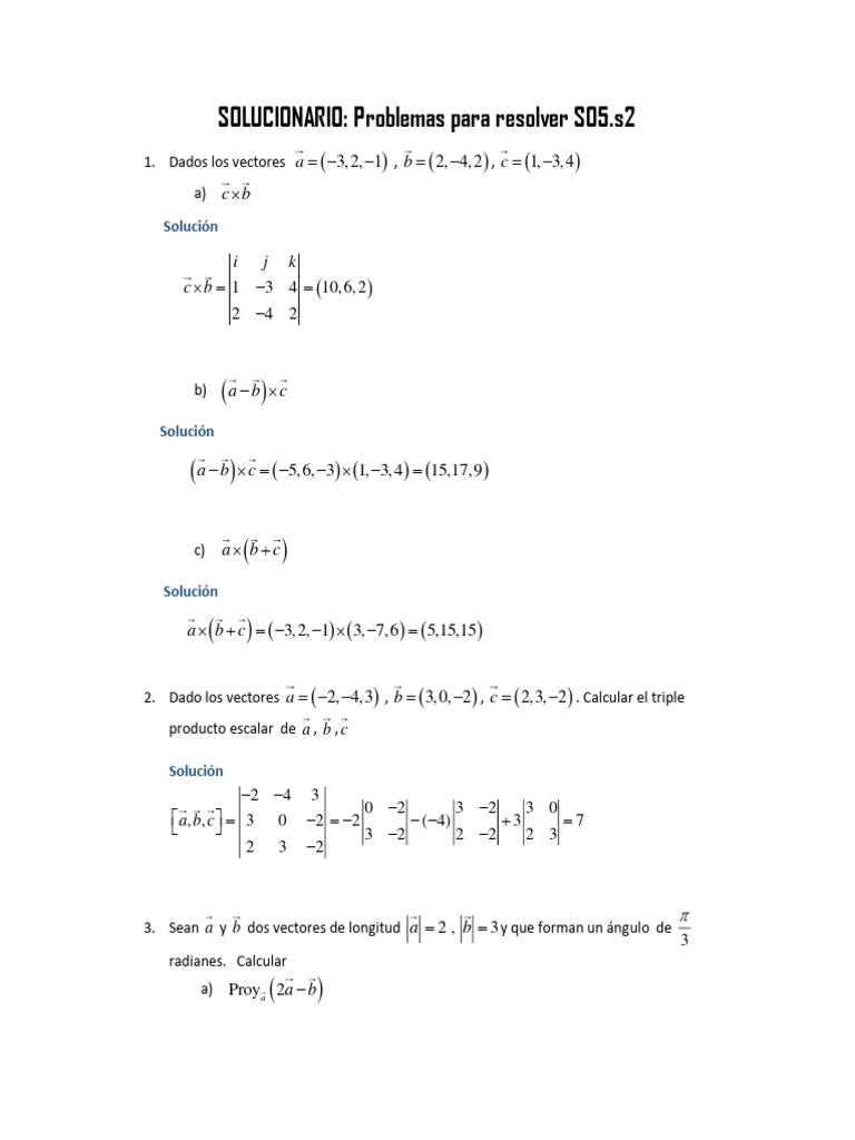 Solucionario de Los Ejercicios Por Resolver S05.s2 | PDF | Álgebra abstracta | Matemáticas