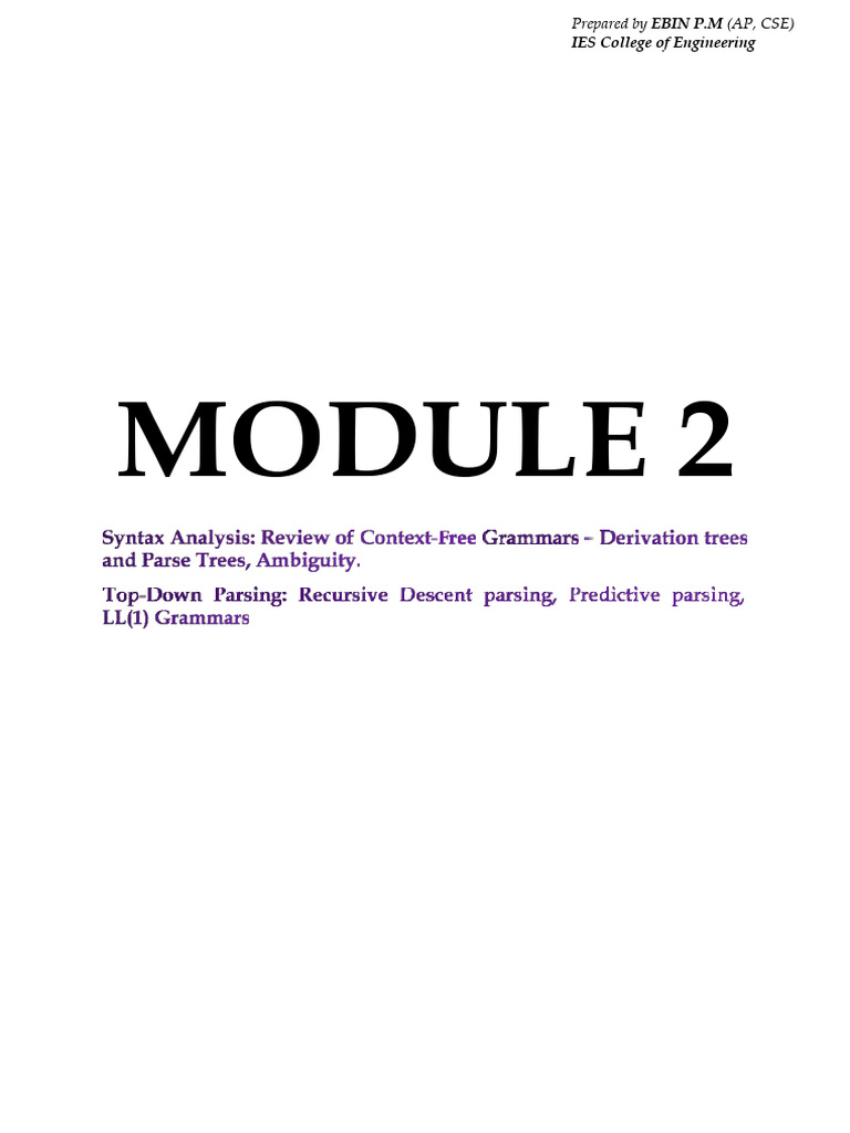 Cdmodule 2 | PDF | Parsing | Mathematical Logic