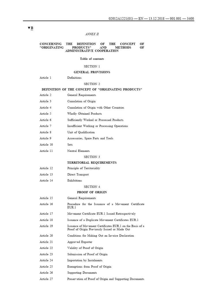ANNEX 2 - RULES OF ORIGIN | PDF
