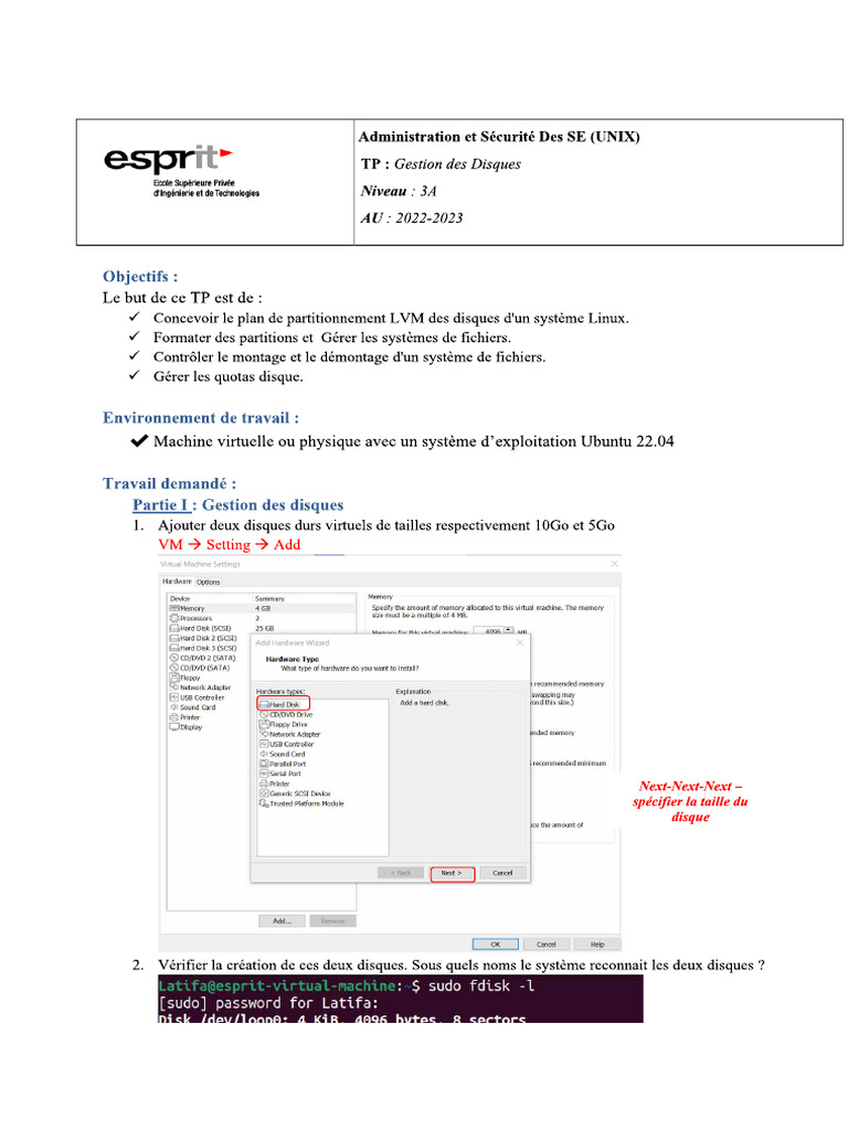 TP Gestion Disques Correction | PDF