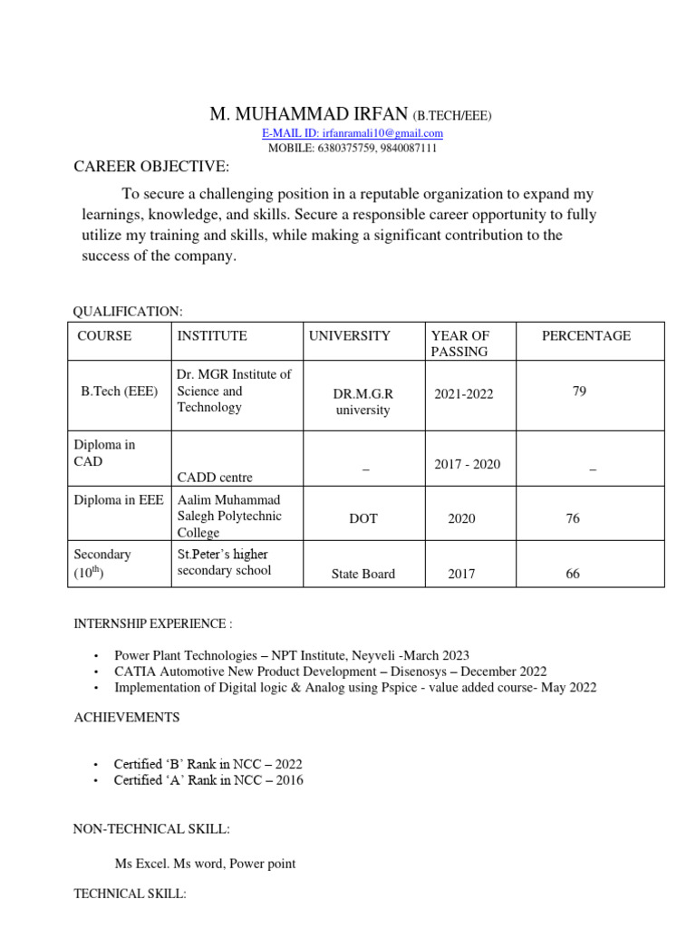 Irfan Resume | Download Free PDF | Computer Aided Design | Computing
