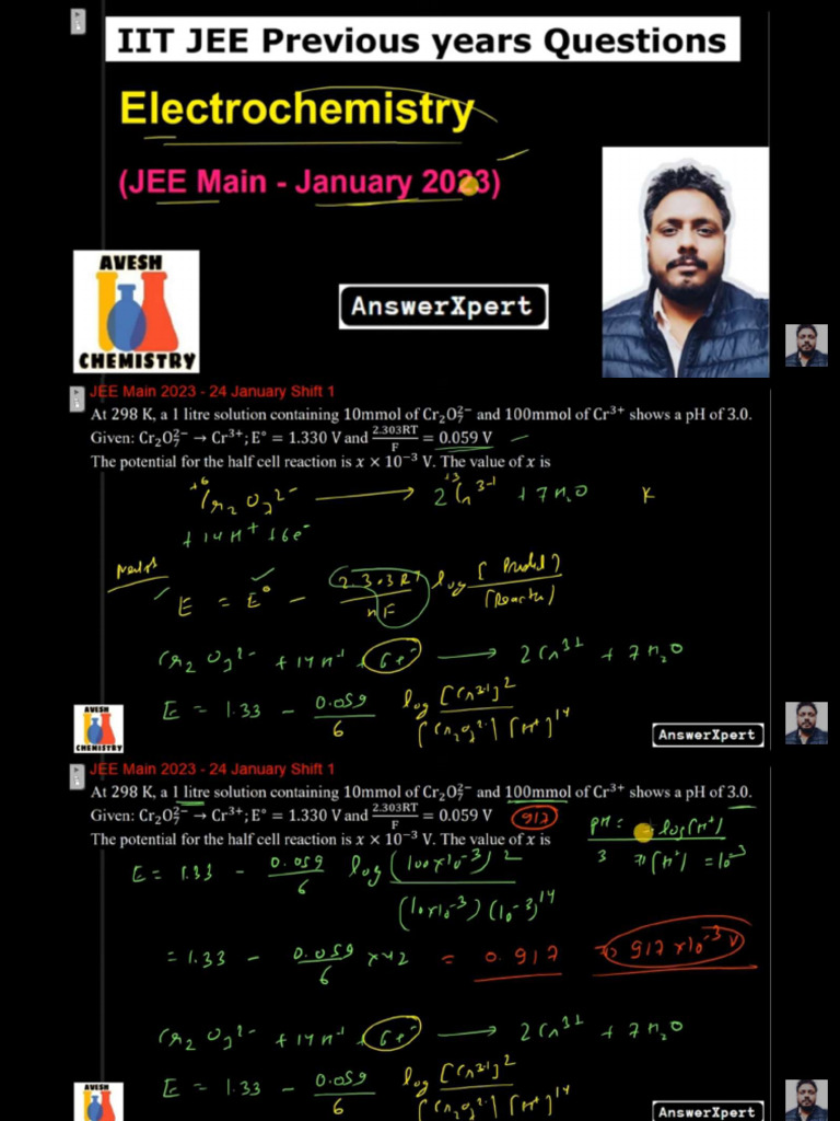 Electrochemistry PYQ | PDF