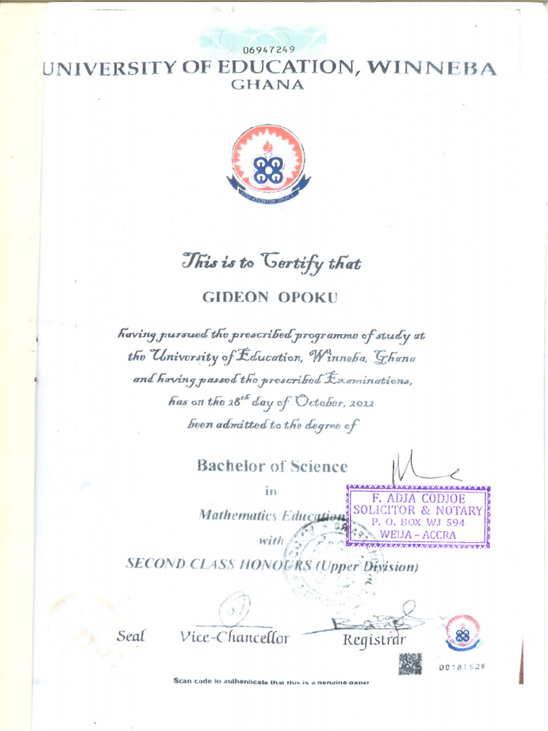 Degree Certificate Pdf