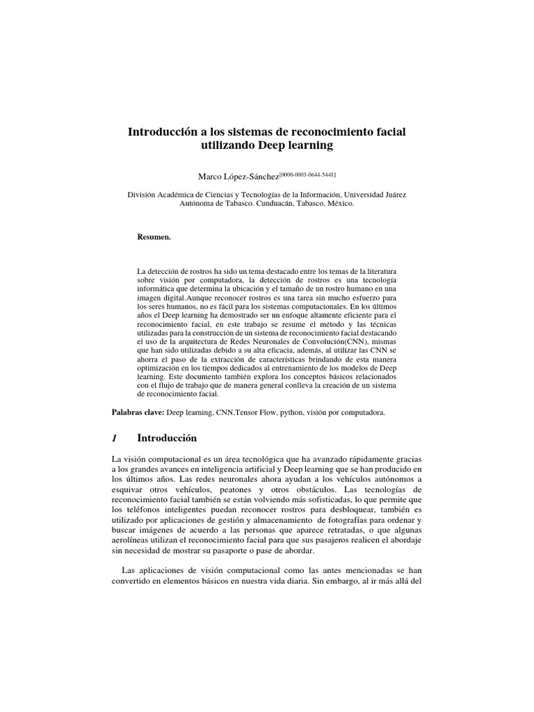 Reconocimientofacial Deeplearning | PDF | Aprendizaje profundo | Red neuronal artificial