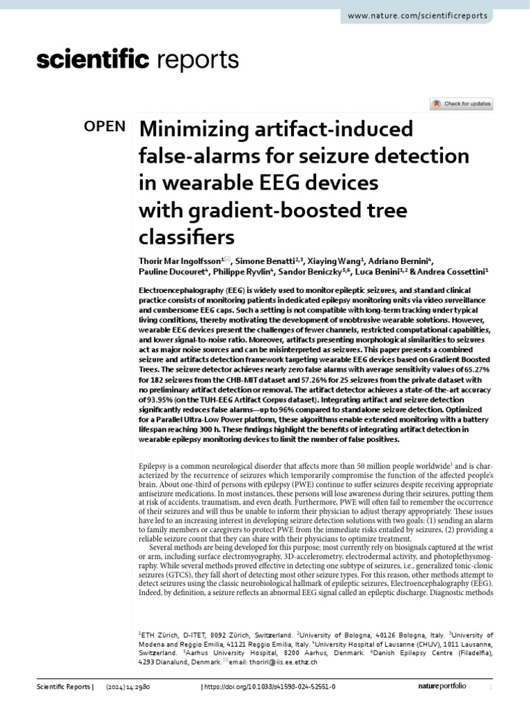 Minimizing Artifact Induced False Alarms For Seizure Detection in ...