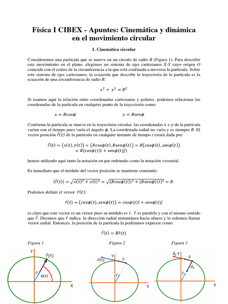 Física I CIBEX - Cinemática y Dinámica Del Movimiento Circular | PDF ...