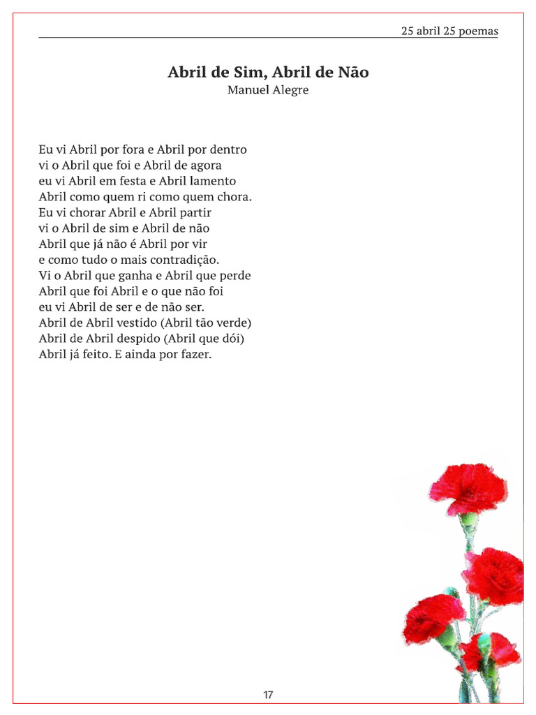 Poema Abril de Sim | PDF