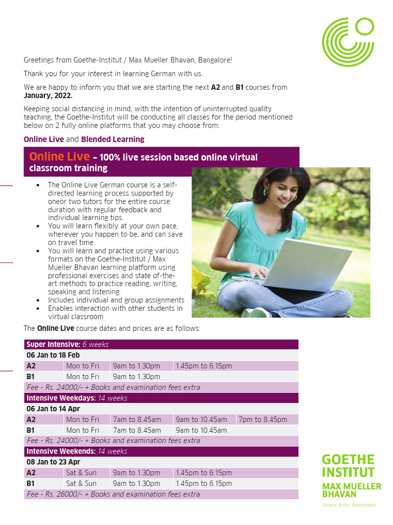 Online German Courses at Goethe-Institut | PDF | Educational Technology ...