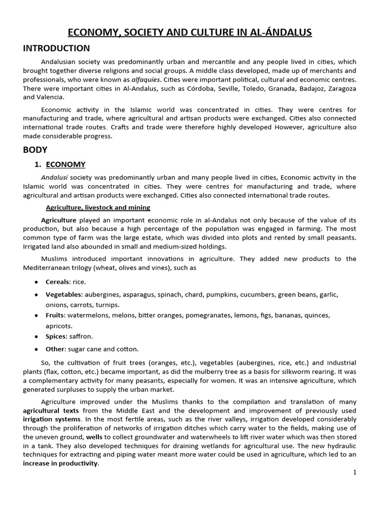 Economy and Society in Al-Andalus | PDF | Al Andalus