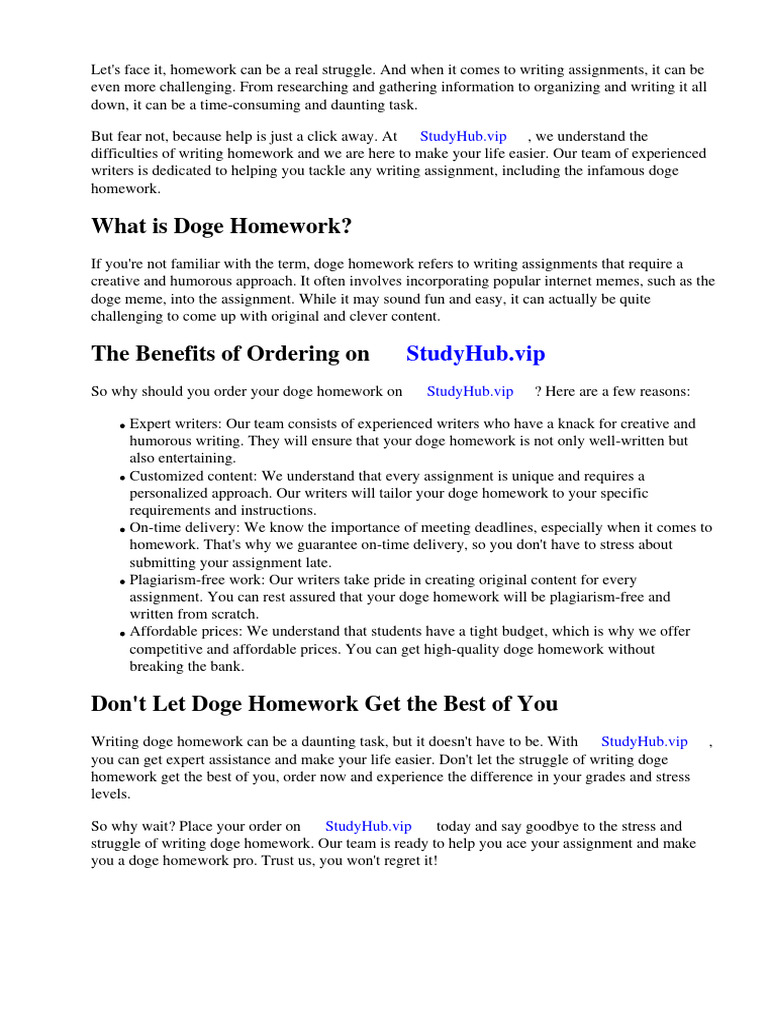 Doge Homework | Download Free PDF | Websites | World Wide Web