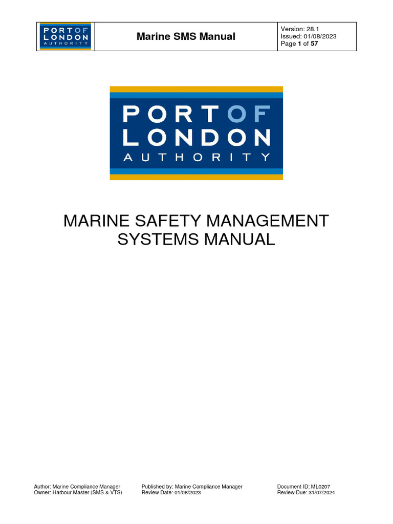 Marine Safety Management System Manual | PDF | Risk Assessment | Risk