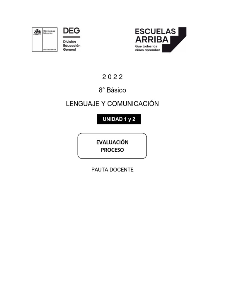 8° - U 1 y 2 - EVAL - LENG - DOC - PROC | PDF