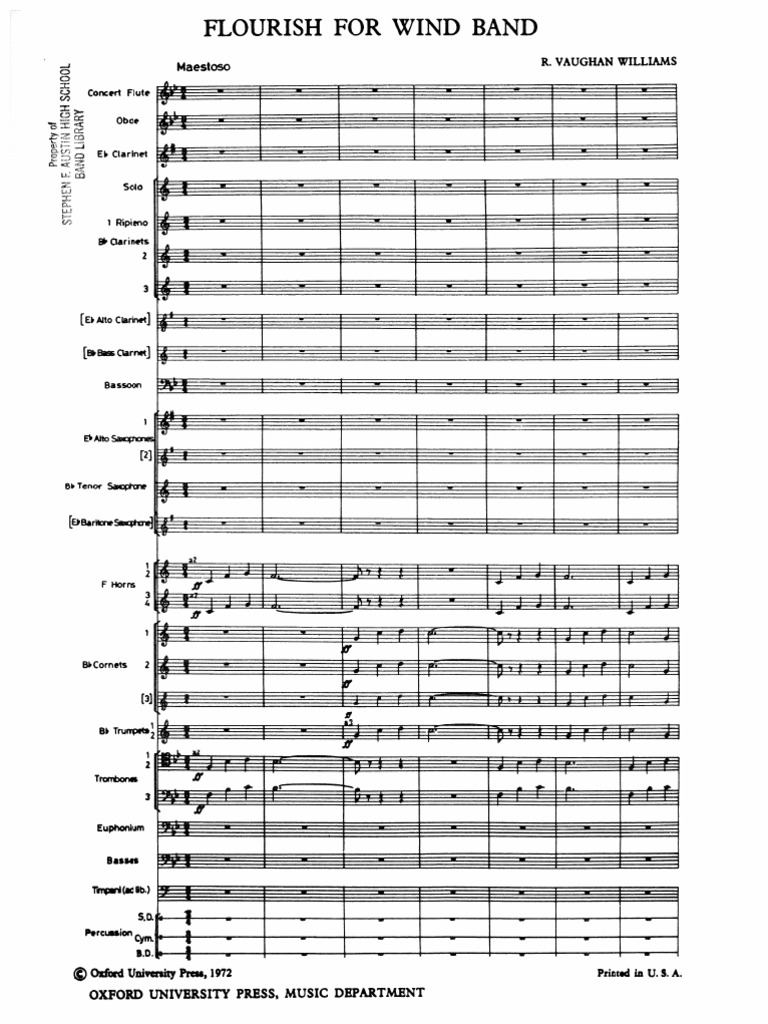 Flourish (Score) - Vaughan Williams | PDF