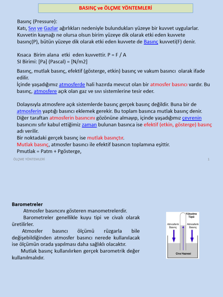 Olcme 11 - Hafta-4basinc Olcme | PDF