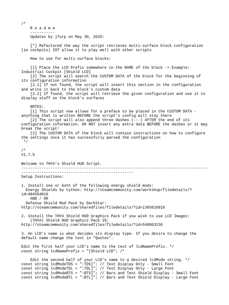 THYA's Shield HUD Script | PDF | String (Computer Science) | Computer ...