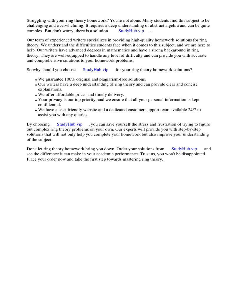 Ring Theory Homework Solutions | PDF | Ring (Mathematics) | Module ...