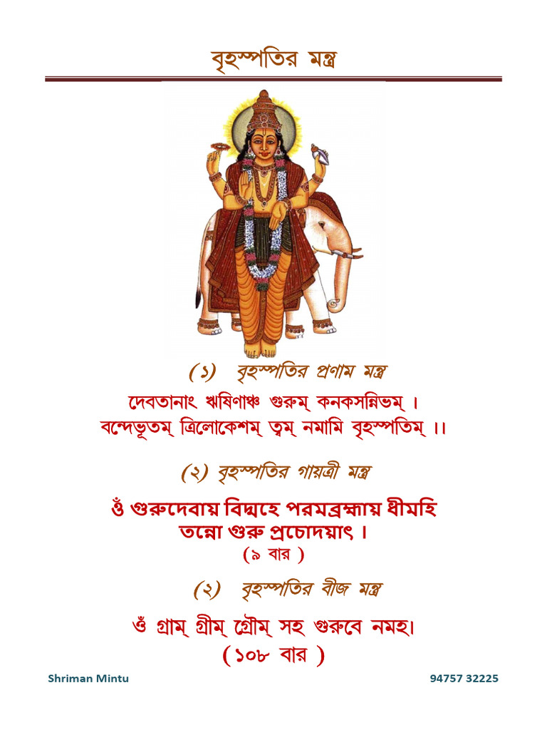 Brihaspati Mantra A5 | PDF