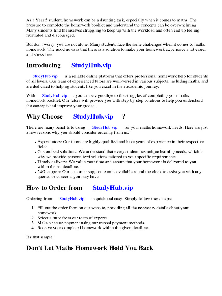 Maths Homework Booklet Year 5 | PDF | Worksheet | Homework