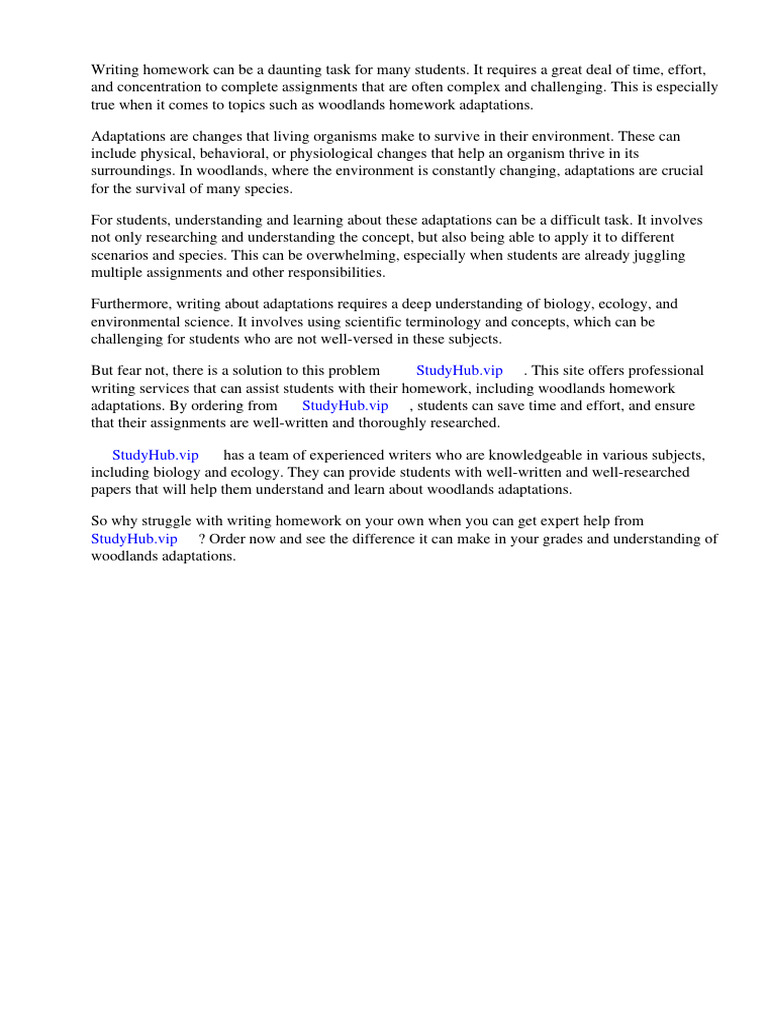 Woodlands Homework Adaptations | PDF | Adaptation | World Wide Web