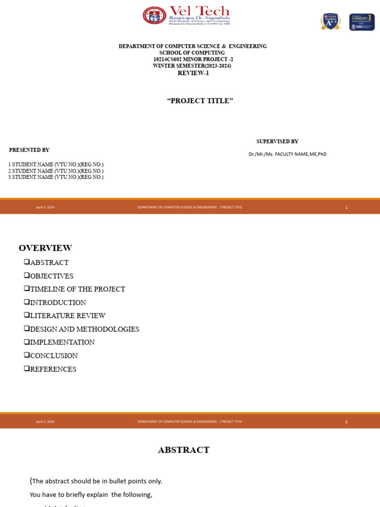 Cse-R-21 Minor Project-2 R-1 PPT Template Ws 23-24 | PDF | Computer ...