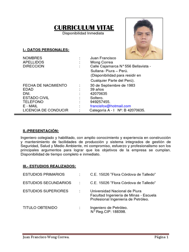 CV J.francisco | PDF