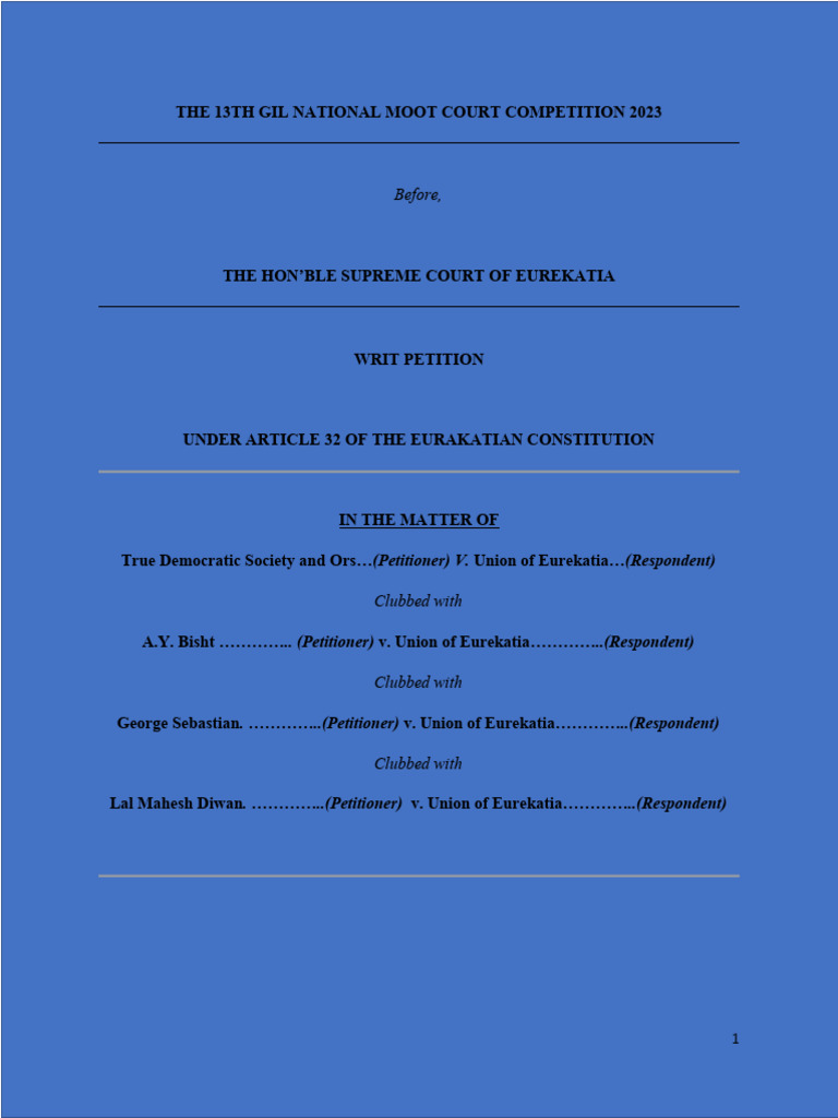 2023 Gil National Moot Court Competition | PDF | Defamation | Government