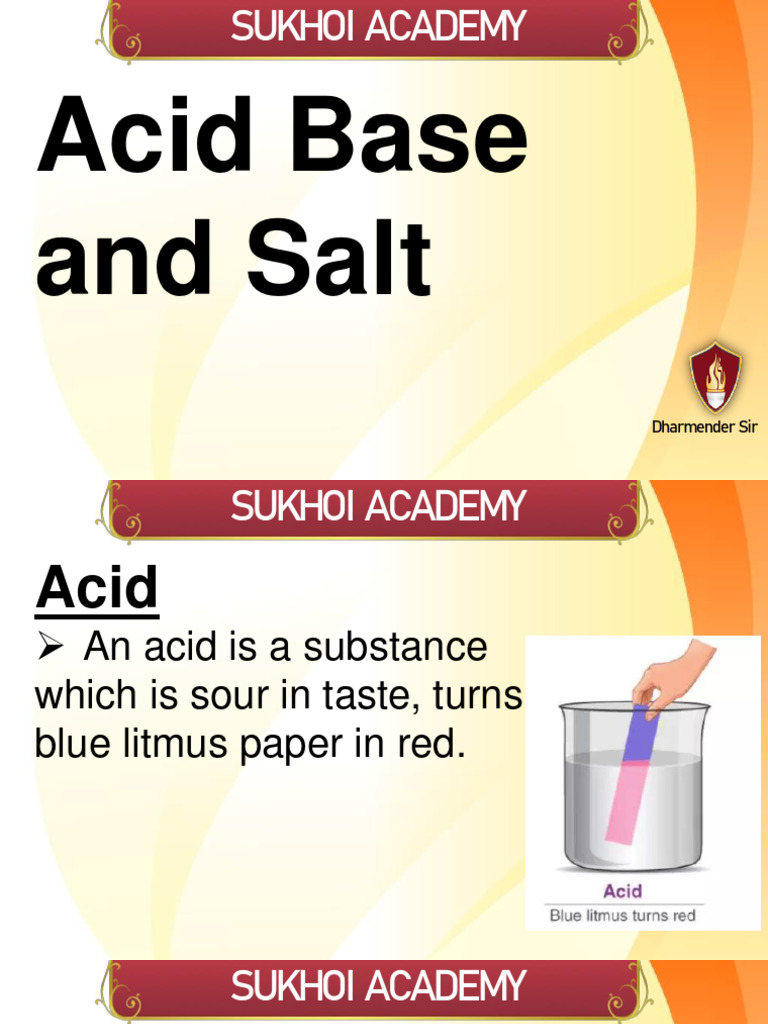 Acid, Base and Salt | PDF | Acid | Sodium Carbonate